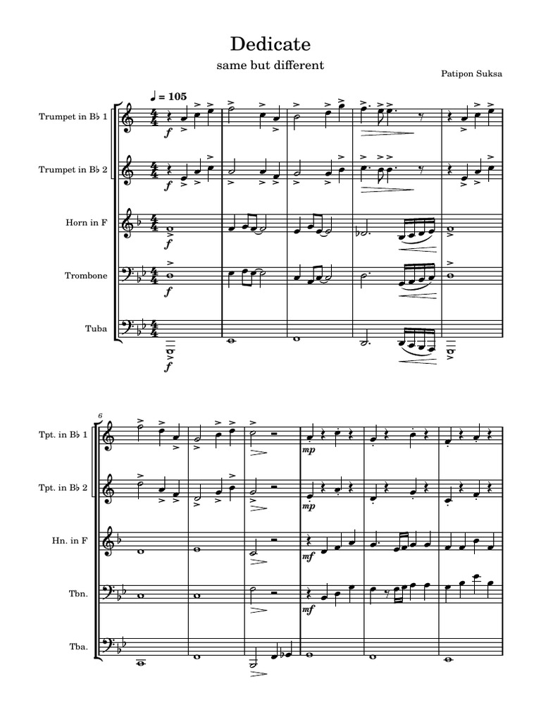 Composition Papper Score and Parts | PDF | Brass Instruments | Aerophones