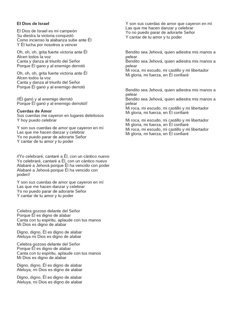 El Dios de Israel: Victoria y Alabanza | PDF | Adoración Cristiana Y ...