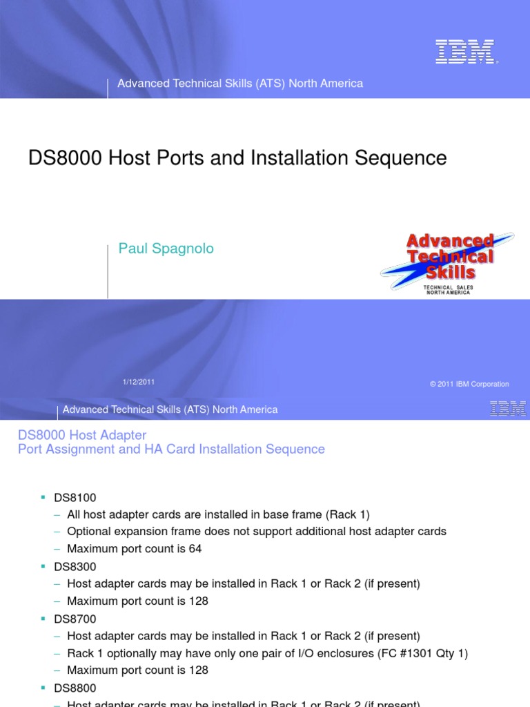 Host IO Ports - DS8100 DS8300 DS8700 DS8800 V2.0 | PDF | Intel | Office Equipment
