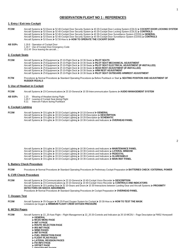Observation Flight No 1 | PDF | Cockpit | Aviation