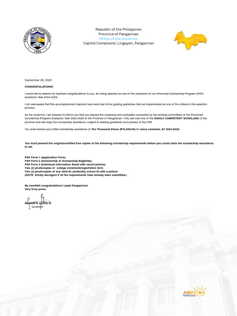 Republic of The Philippines Province of Pangasinan Office of The ...
