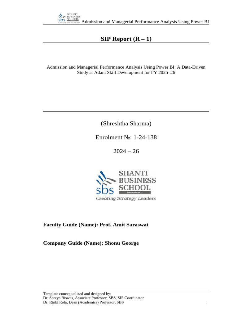 SIP Template 2024 - 26 (R-1) | PDF | Analytics | Performance Indicator