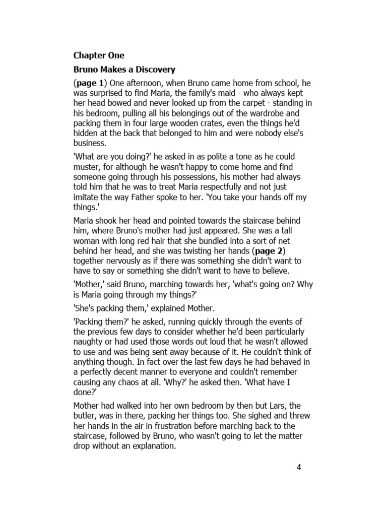 The Boy in The Striped Pajamas Chapter 1 | PDF