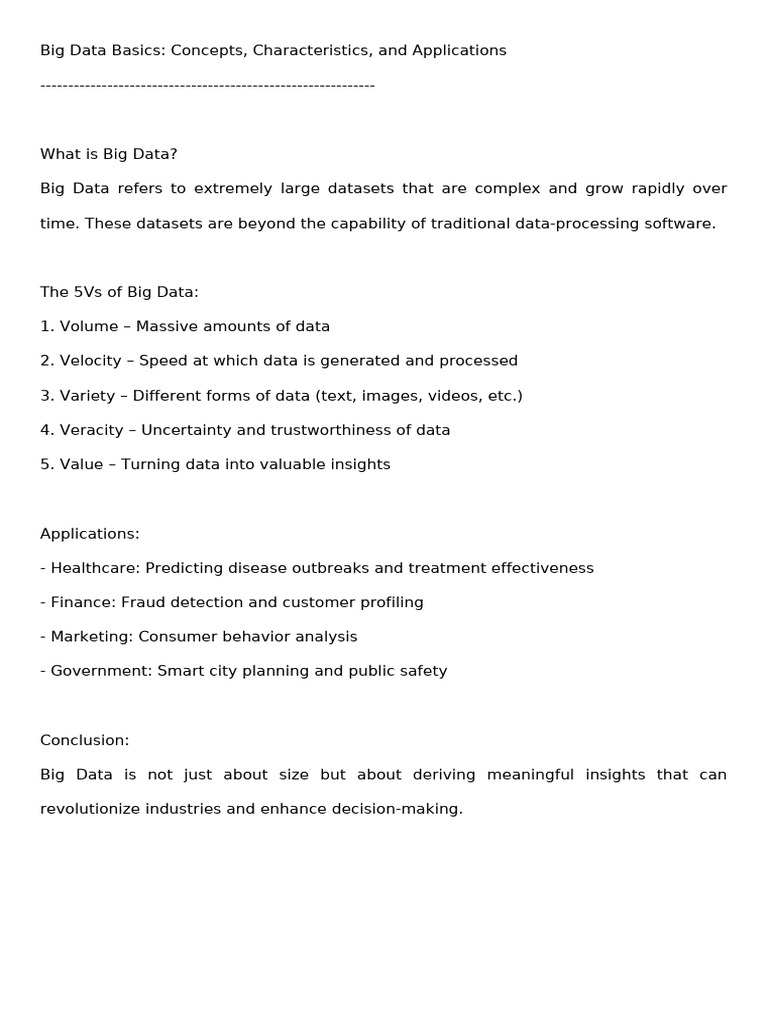 02 Big Data Basics Tasin | PDF