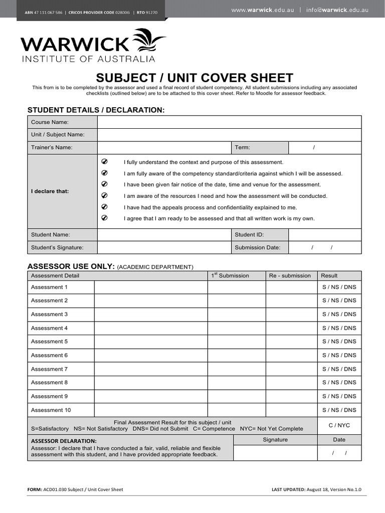 2838 - BSBMKG622 Unit Cover Sheet | PDF | Domain Name System