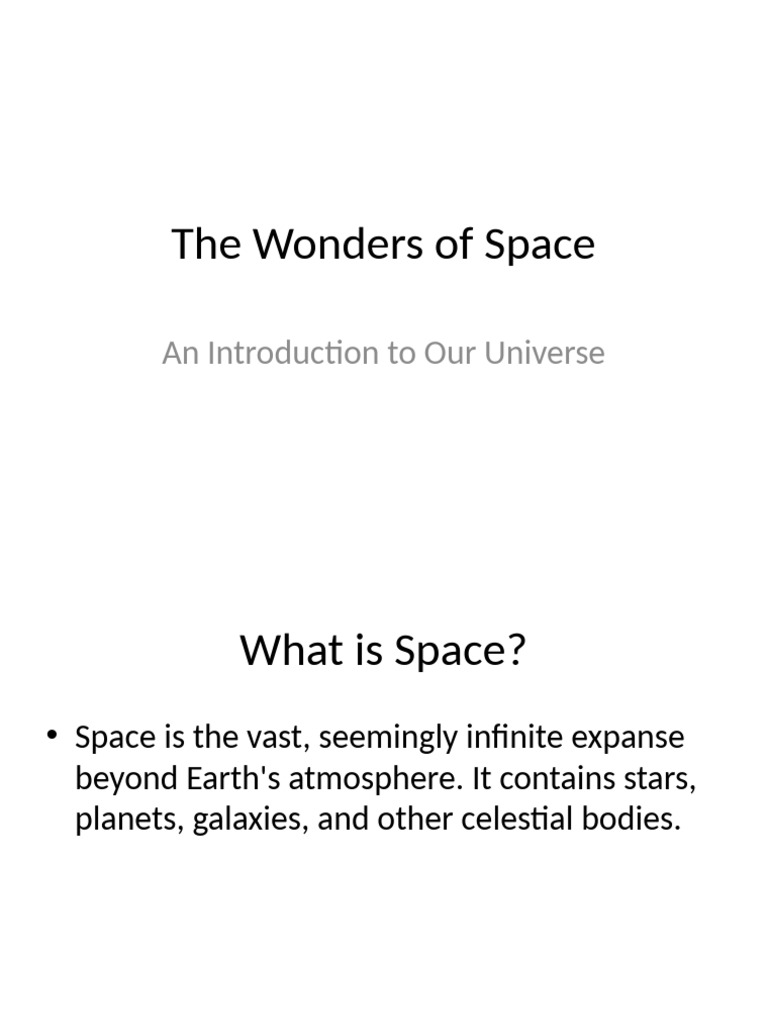 The Wonders of Space Presentation | PDF