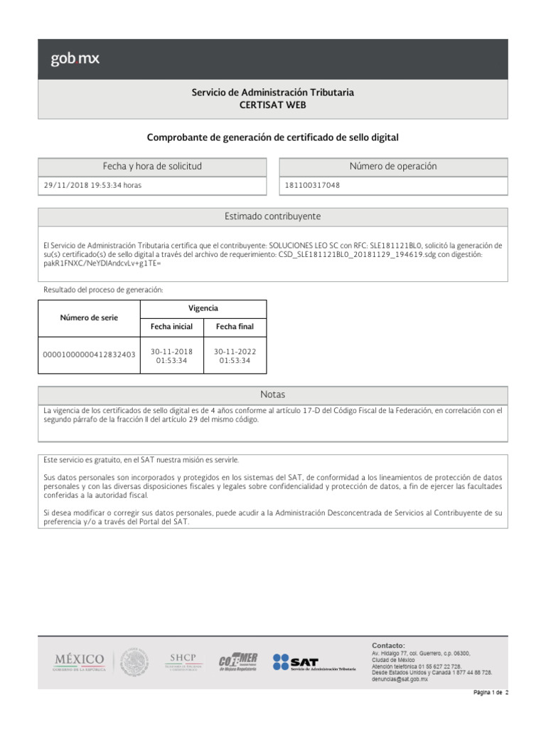 Acuse GeneracionSellos | PDF | Gobierno