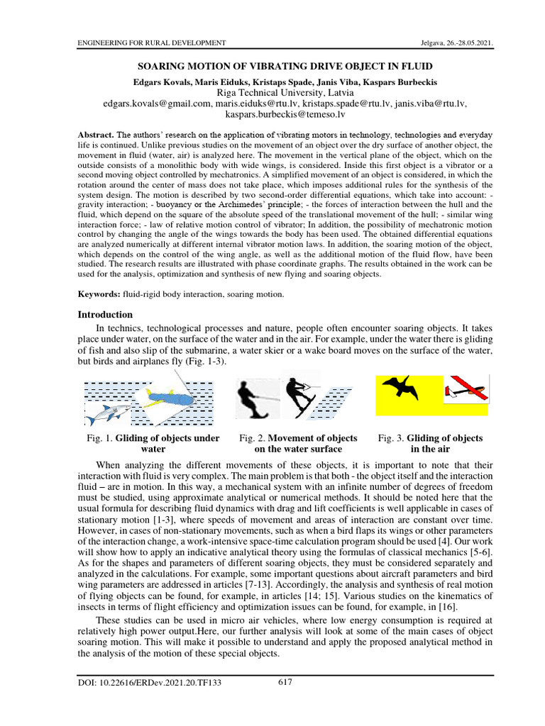 Soaring Motion of Vibrating Drive Object | PDF | Drag (Physics) | Force