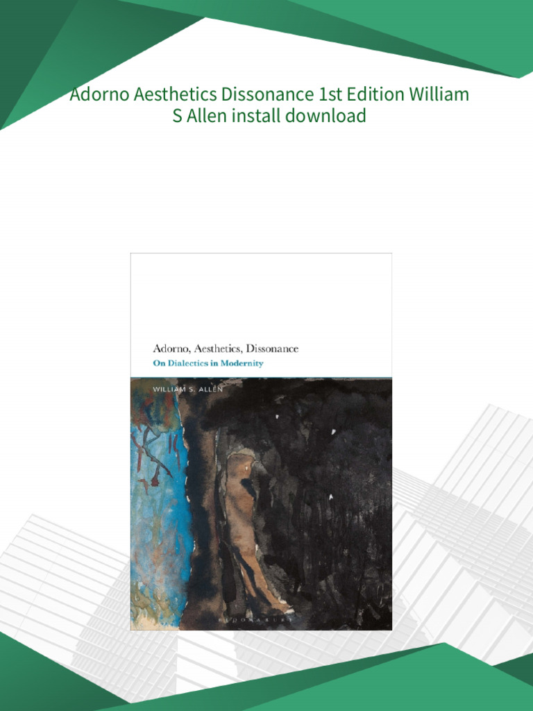 Adorno Aesthetics Dissonance 1st Edition William S Allen PDF Download | PDF | Theodor W. Adorno ...