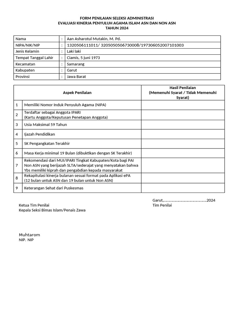 2 Form Hasil Verifikasi Berkas | PDF
