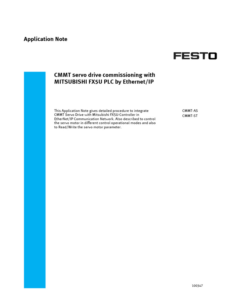 CMMT Drive Setup with FX5U PLC Guide | PDF | Programmable Logic ...