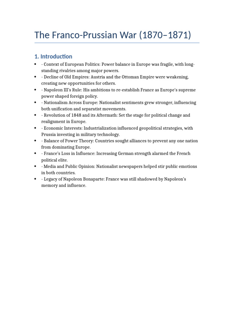 Franco Prussian War Expanded | PDF | German Empire | Otto Von Bismarck