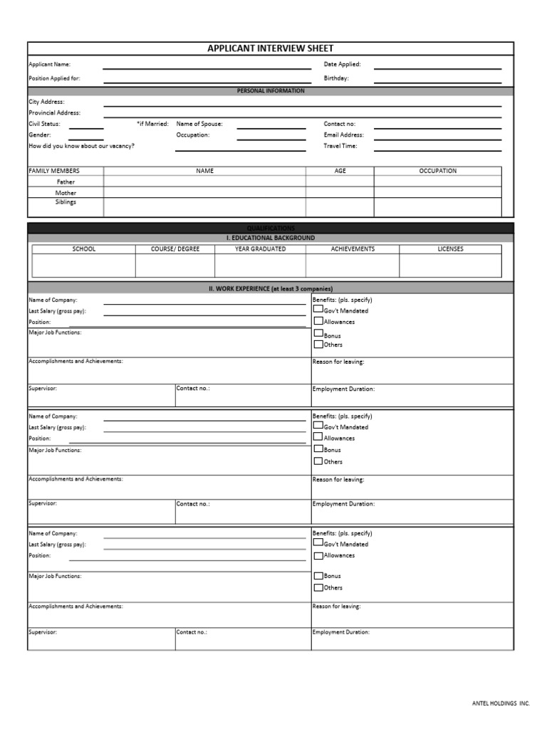 Job Application Form Template | PDF | Employment | Business