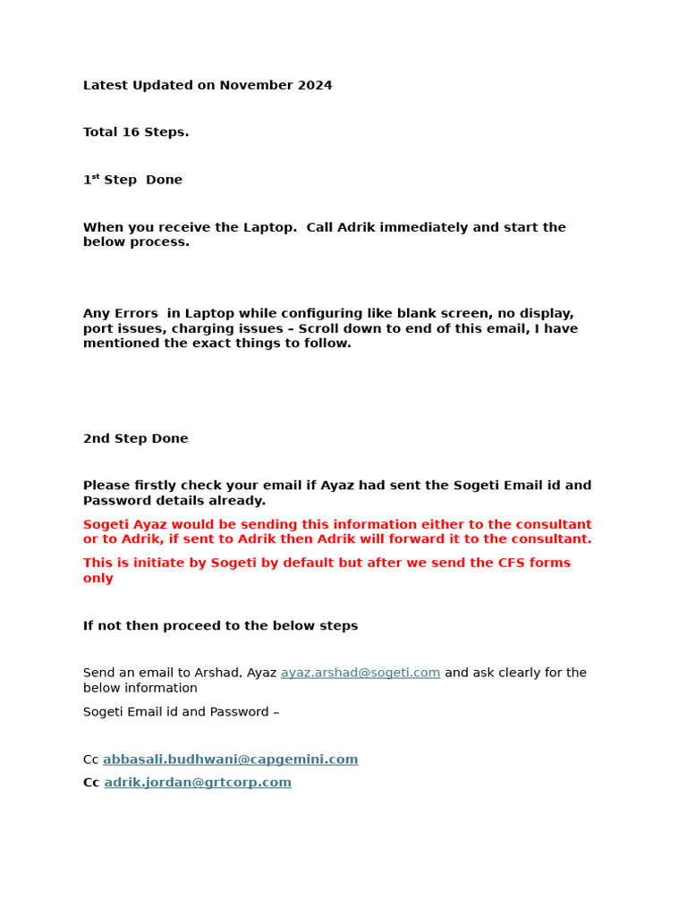 Laptop Configuration Steps for New Users | PDF | Software | Computing