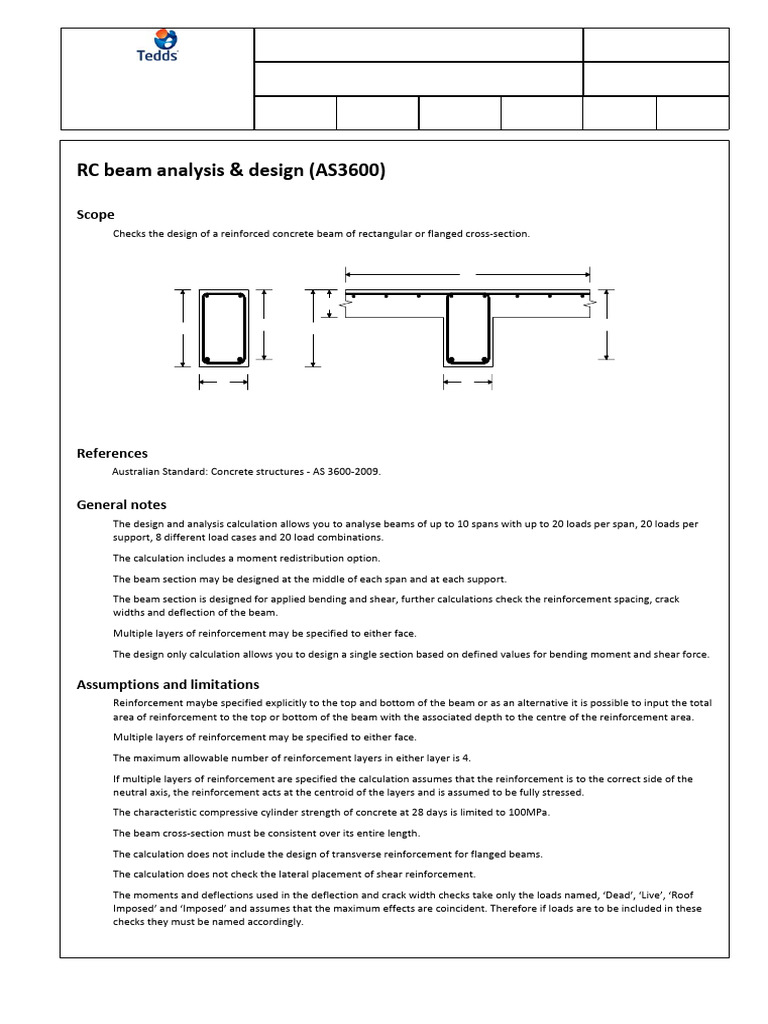 Rc Beam Design Analysis Guide Pdf Beam Structure Bending