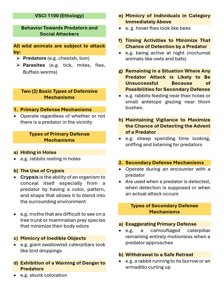 Vsci 1100 Social Attacks | PDF | Predation | Zoology