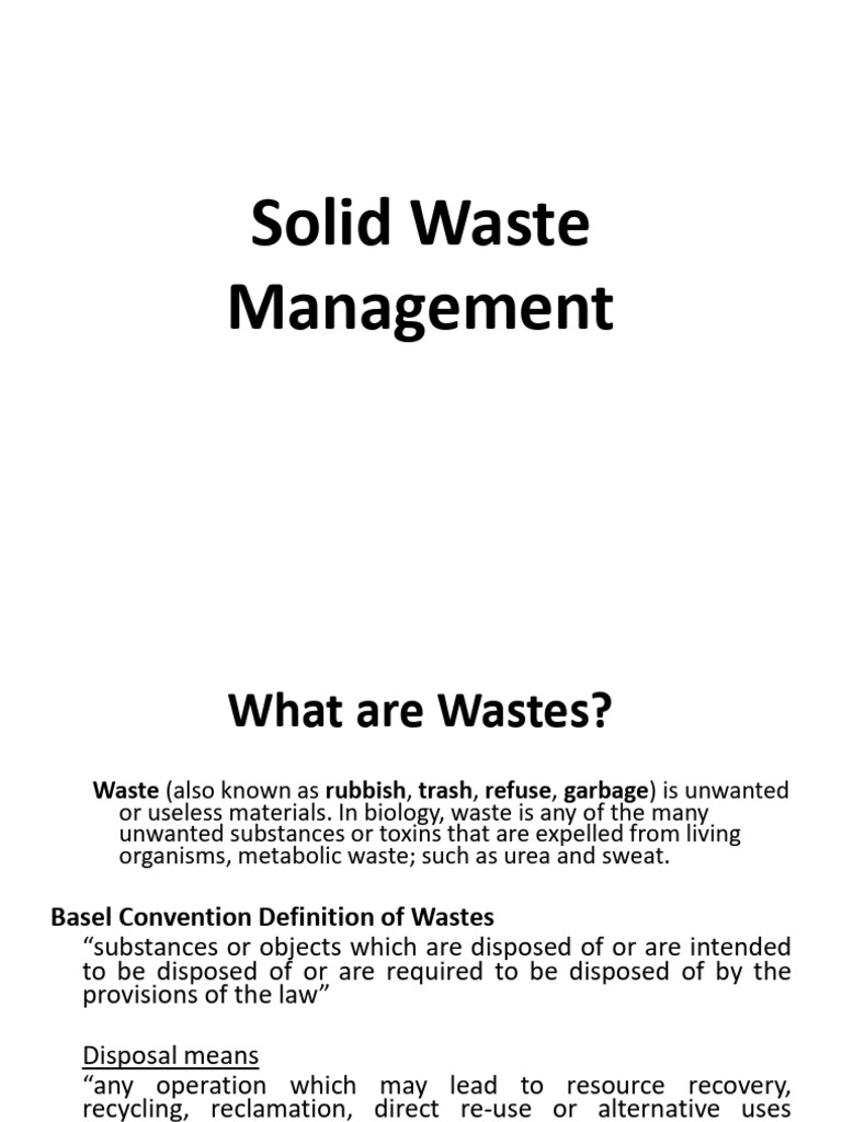 Understanding Solid Waste Management | PDF | Waste | Waste Management
