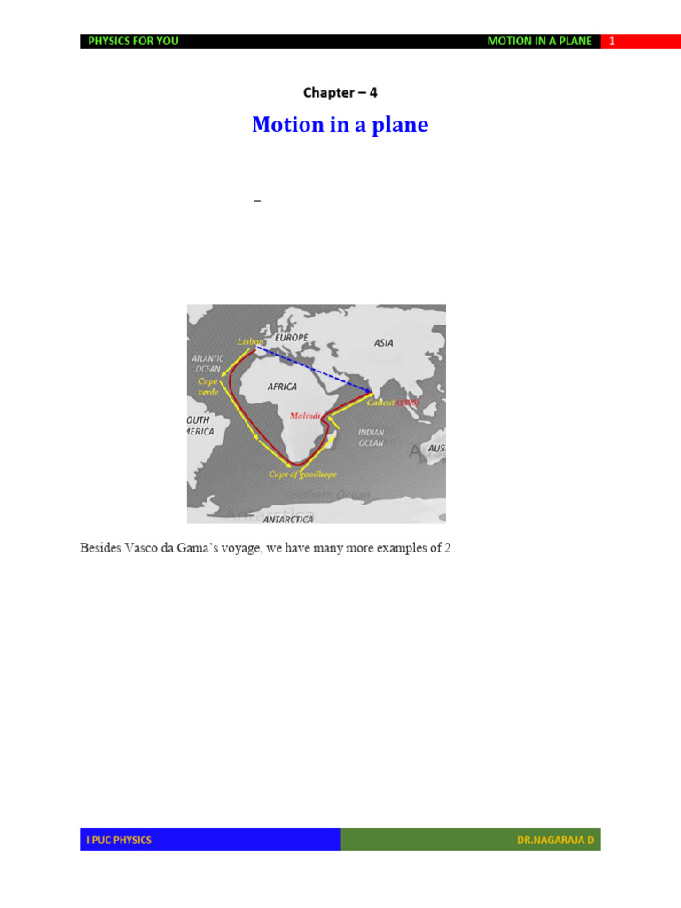 4..motion in A Plane-Reduced | PDF | Acceleration | Euclidean Vector