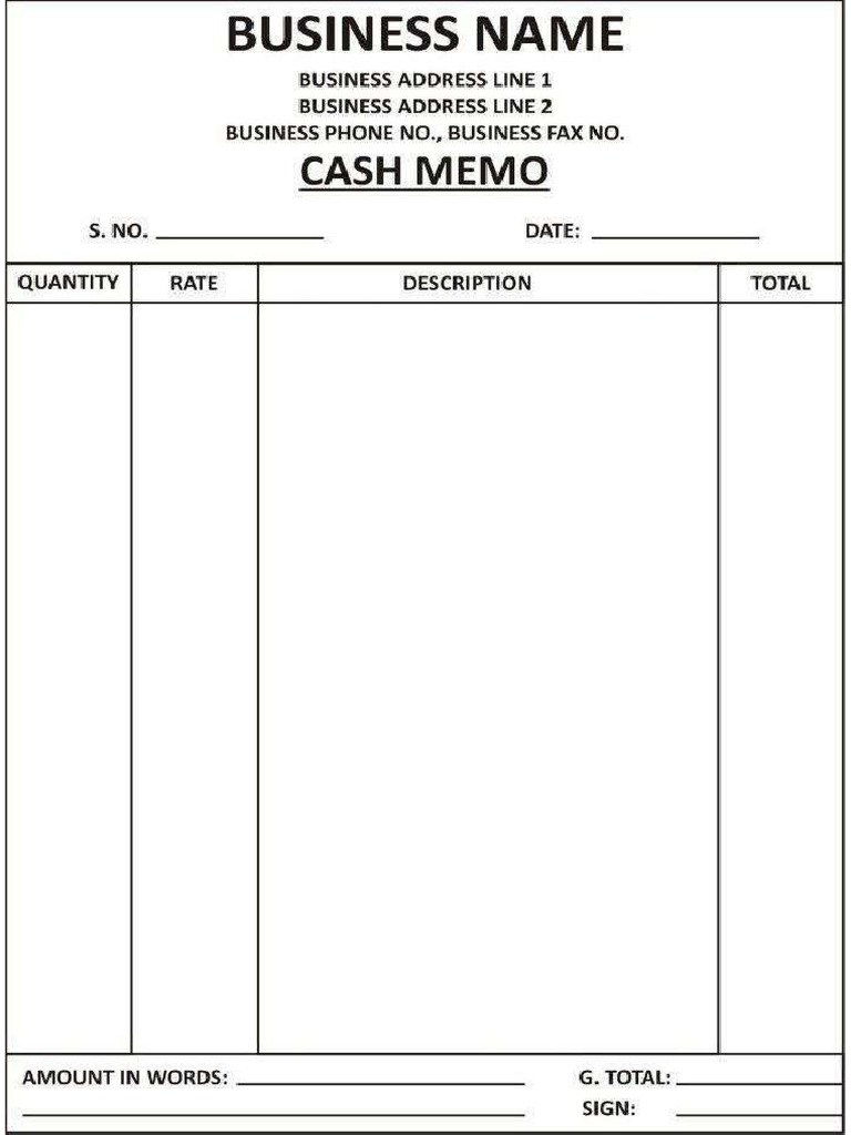 Cash Memo 1000x1000 | PDF