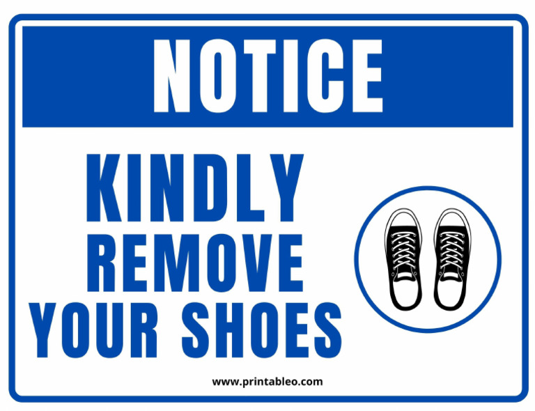 Kindly Remove Shoes Signs | PDF