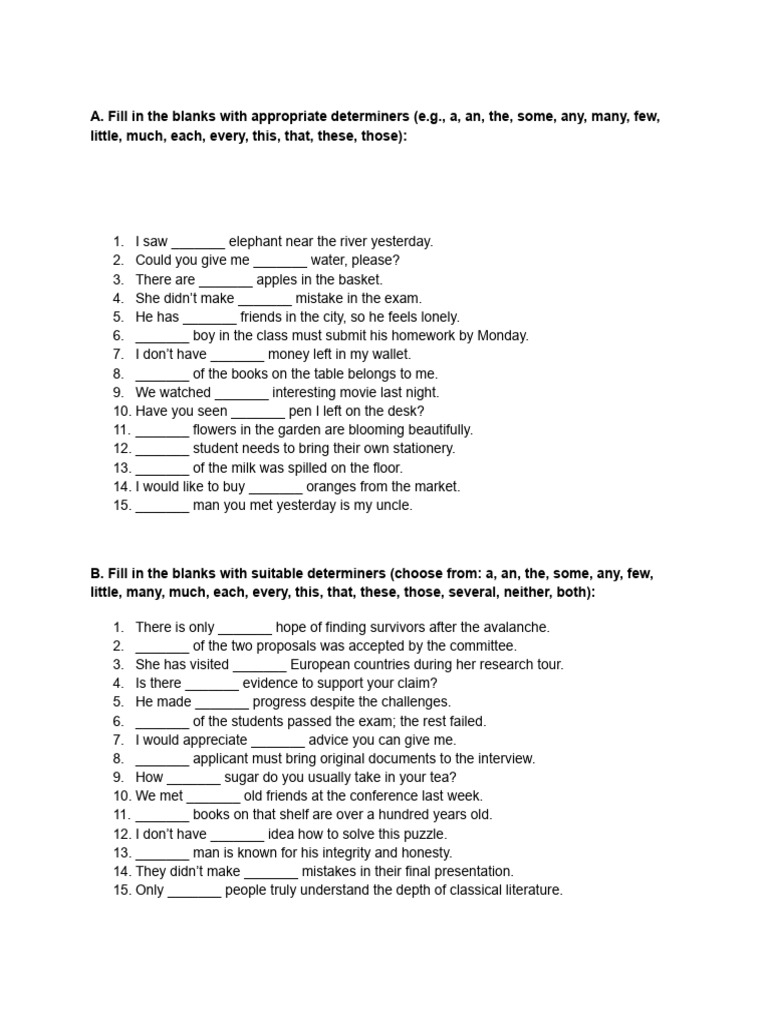 English Grammar Exercises | PDF