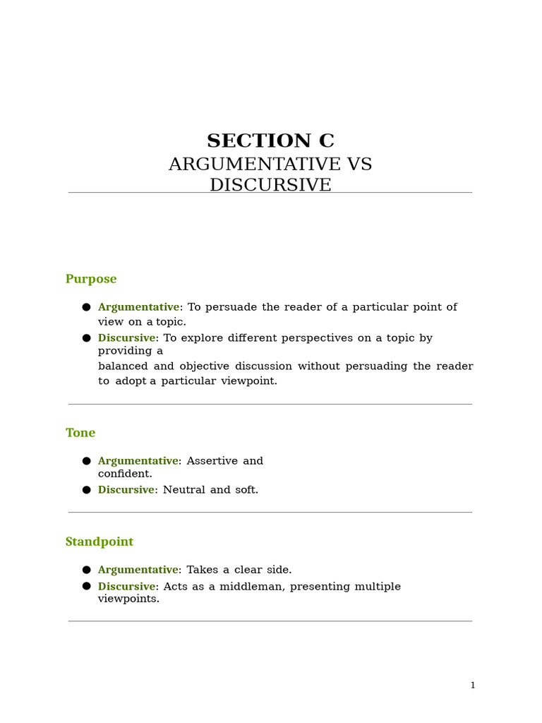 21 Argumentative Vs Discursive | PDF