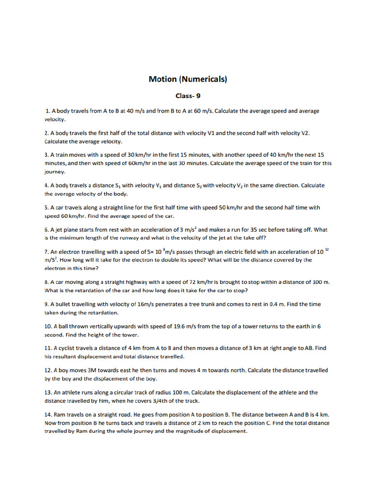 9-Physics Hardest Numerical | PDF