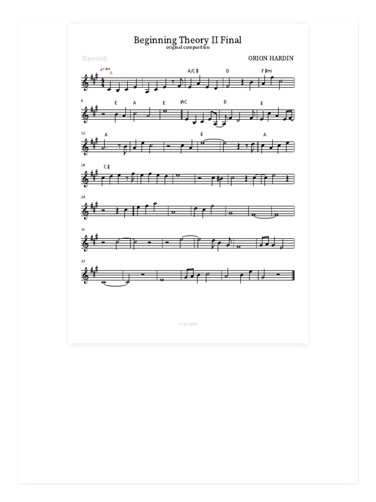 Beginning Theory II Final - Noteflight | PDF