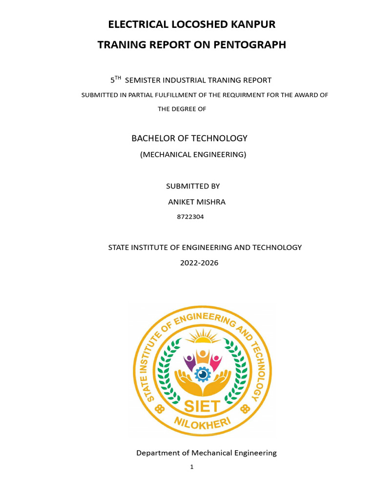 Industrial Training Report | PDF | Piston | Engines