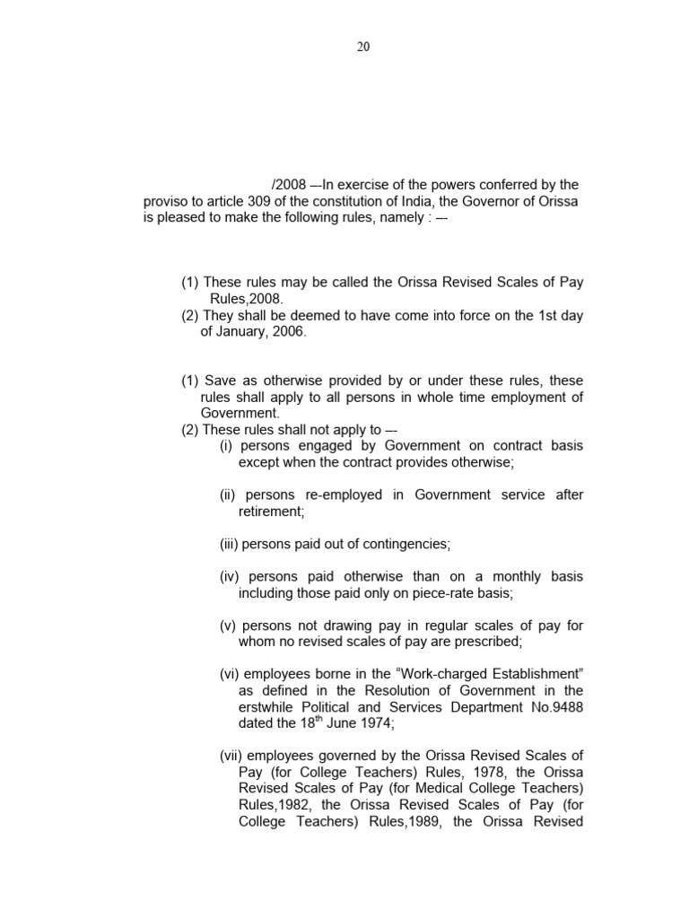 ORSP Rules 2008 for Odisha Government Employees | PDF | Government ...
