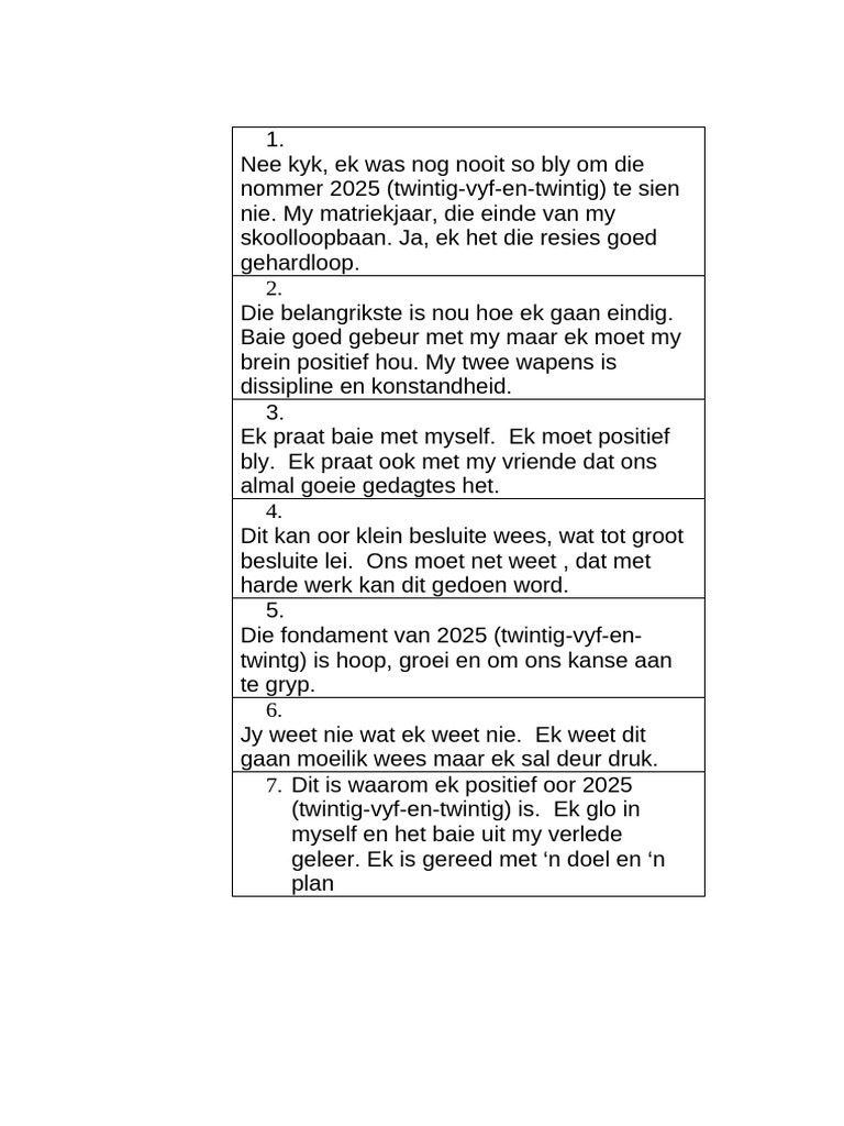 2025 My Jaar Speech Cards | PDF