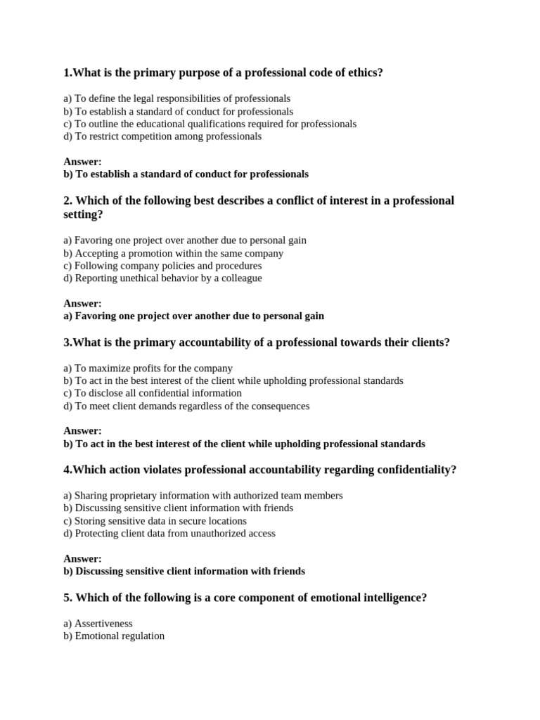 SET1-Professional Ethics - Mcqs and Answers. | PDF | Morality | Autonomy
