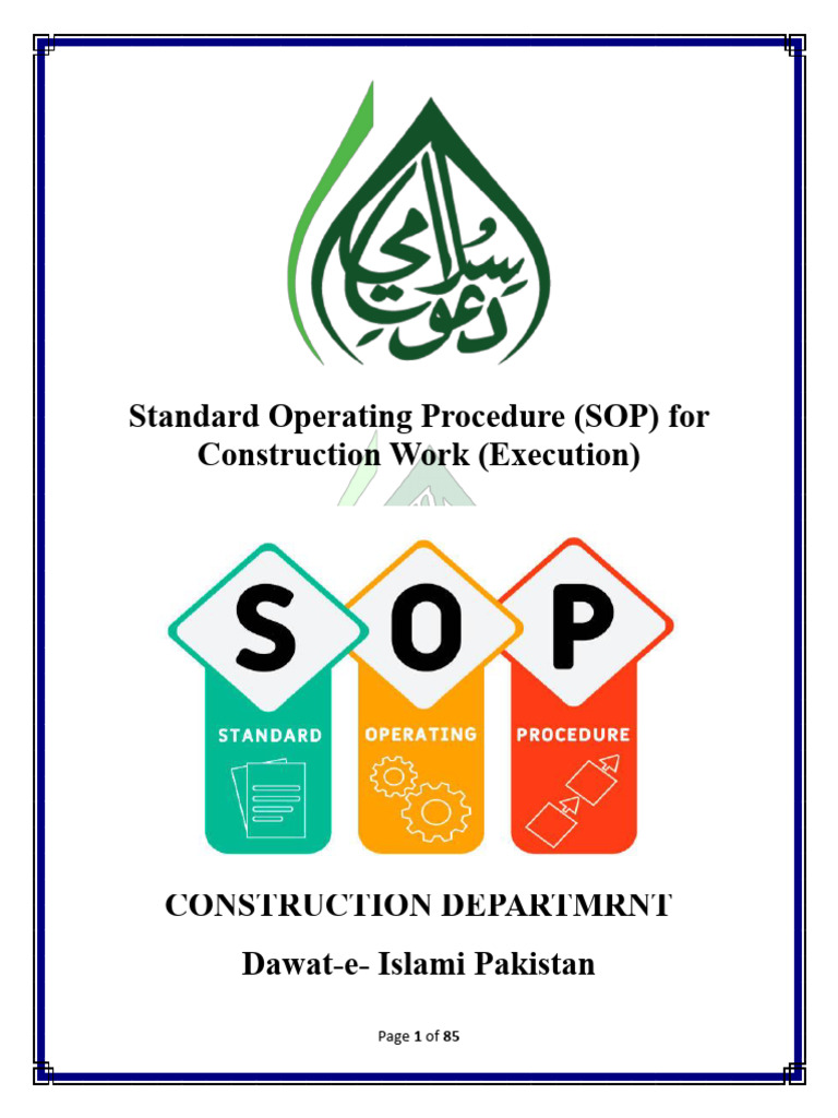 SOP's For Construction Works (Execution) | PDF | Concrete | Roof