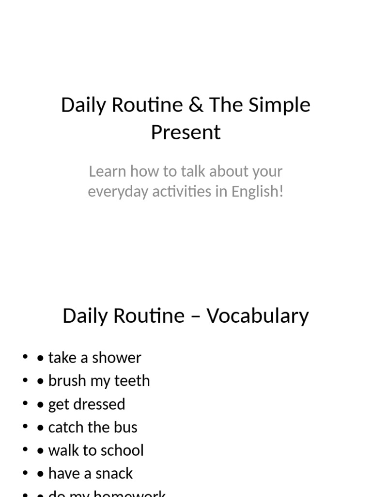 Daily Routine Simple Present | PDF