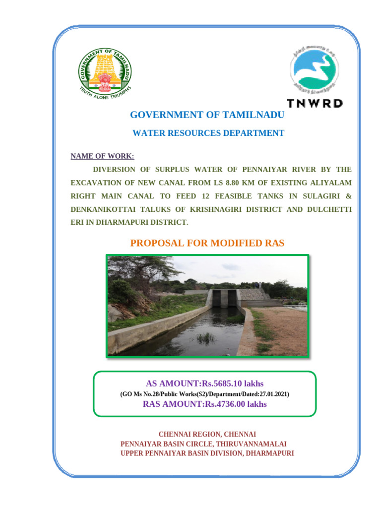 Pennaiyar River Water Diversion Project | PDF