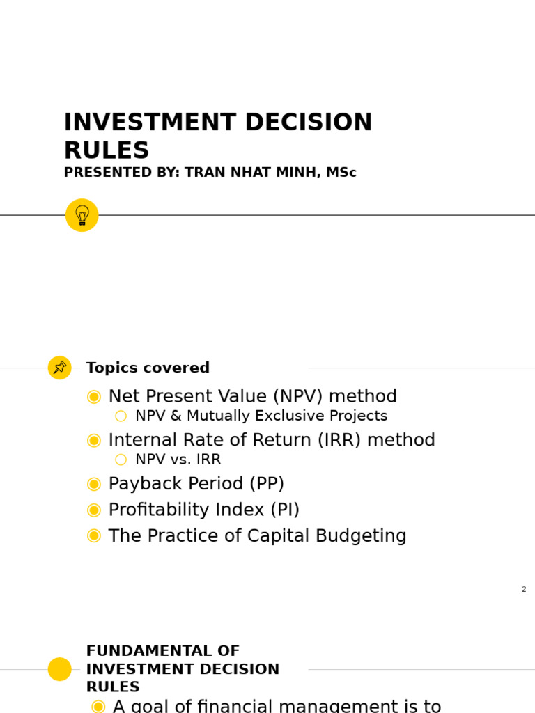 Investment Decision Rule (1) | PDF | Net Present Value | Internal Rate Of Return