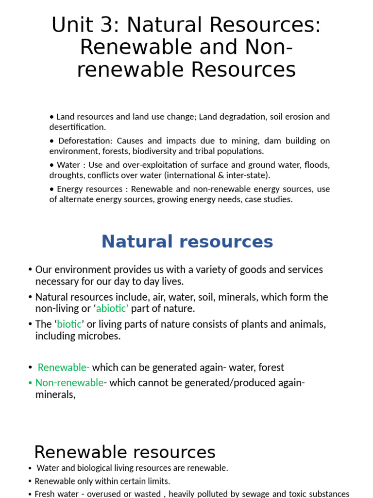 Capter-3 Natural Resource | PDF | Soil | Renewable Resources