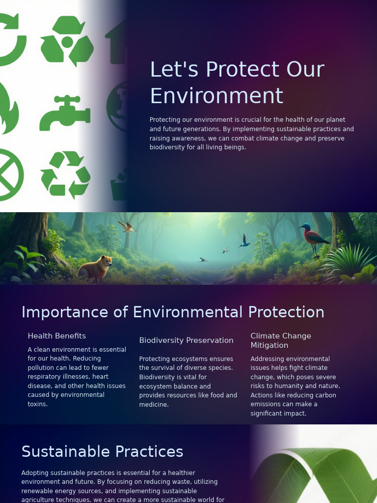 Let's Protect Our Environment | PDF | Sustainability | Climate Change ...