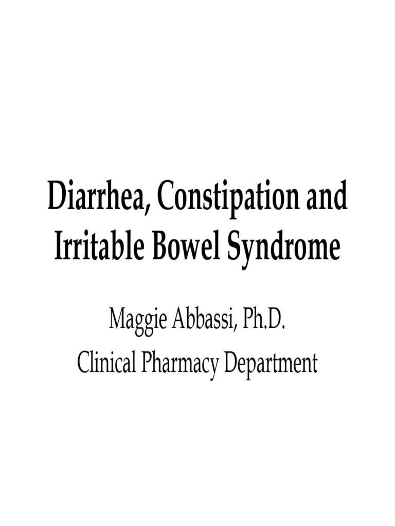 Diarrhea, Constipation & IBS Overview | PDF | Diarrhea | Irritable ...