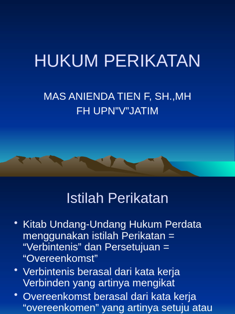 Hukum - Perikatan 1 | PDF