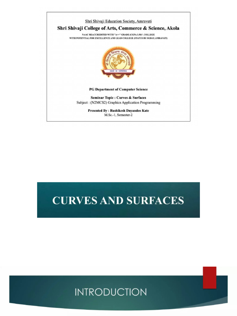 Curves Surfaces Seminar Pdf