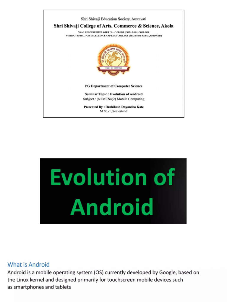 Evolution of Android Seminar | PDF