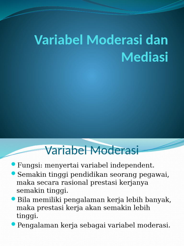 Variabel Moderasi dan Mediasi | PDF