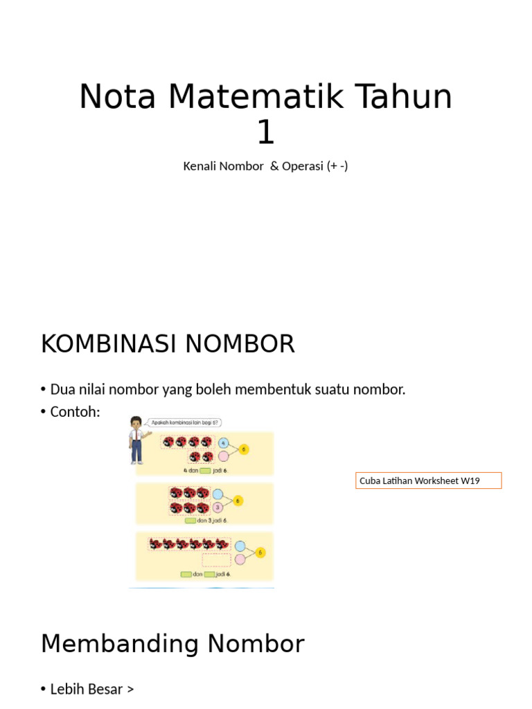 Nota Matematik Tahun 1: Nombor & Operasi | PDF