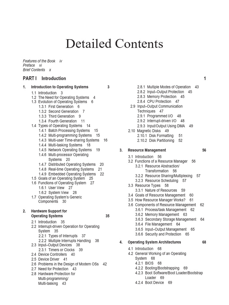 Naresh Chauhan OS Book Index | PDF | Operating System | Thread (Computing)