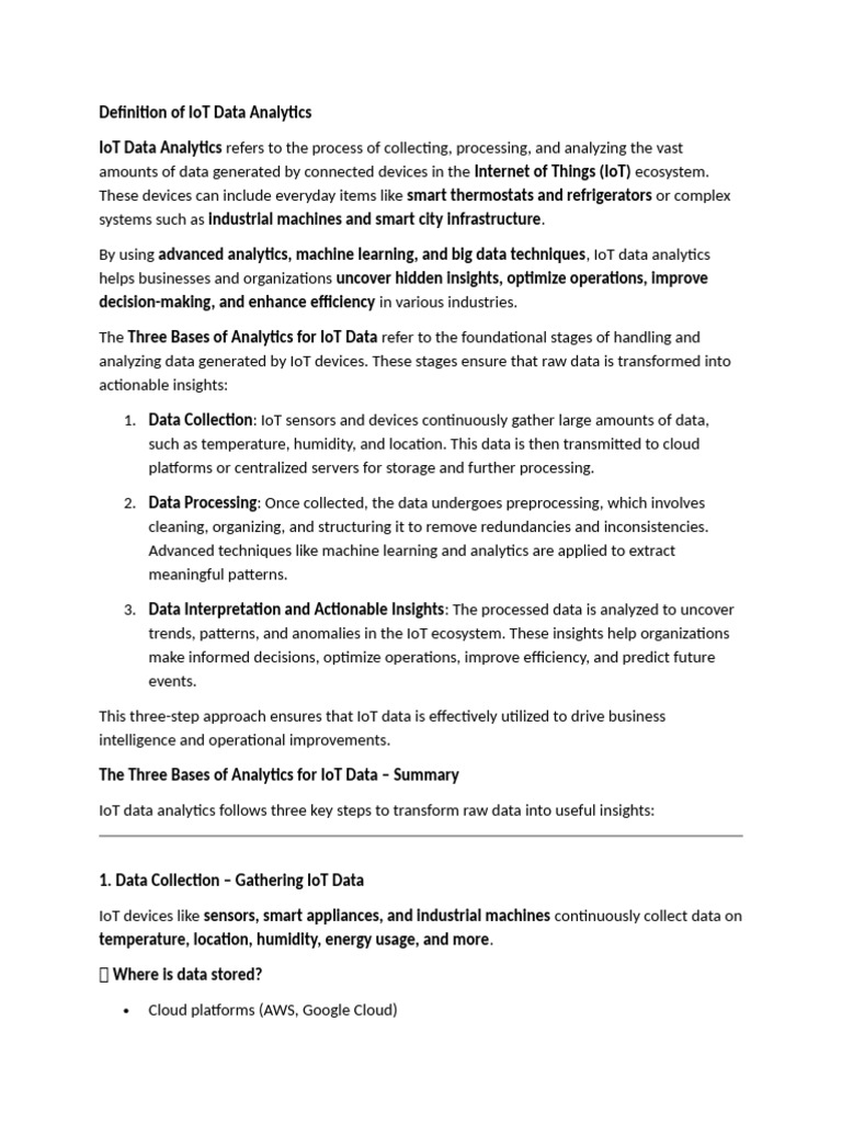 Definition of IoT Data Analytics | PDF | Internet Of Things | Analytics