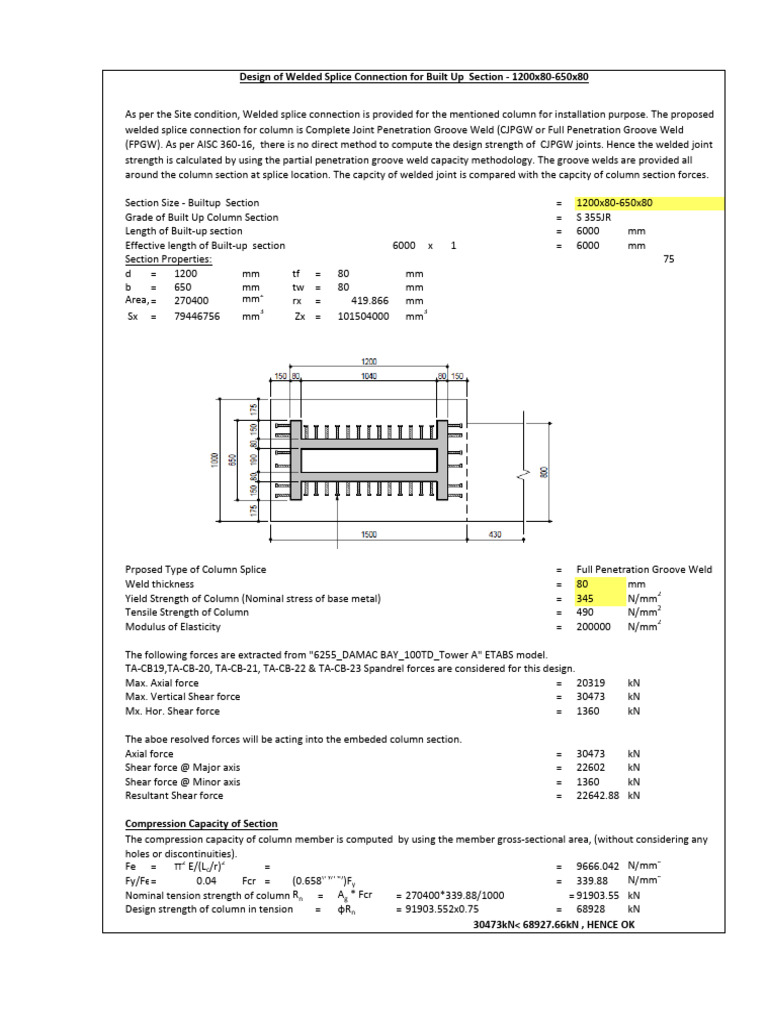 Design of Encased Steel Composite Column | PDF | Strength Of Materials ...