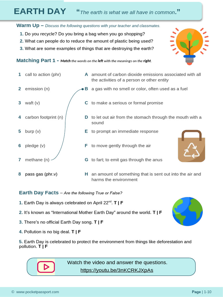 Earth Day Talking About The Environment Conversation Topics Dialogs ...