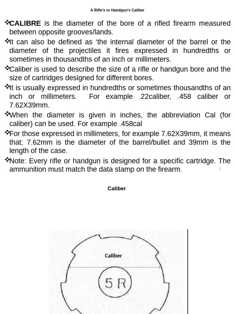 Basic of Ballistics Lecture 2 | PDF | Cartridge (Firearms) | Caliber