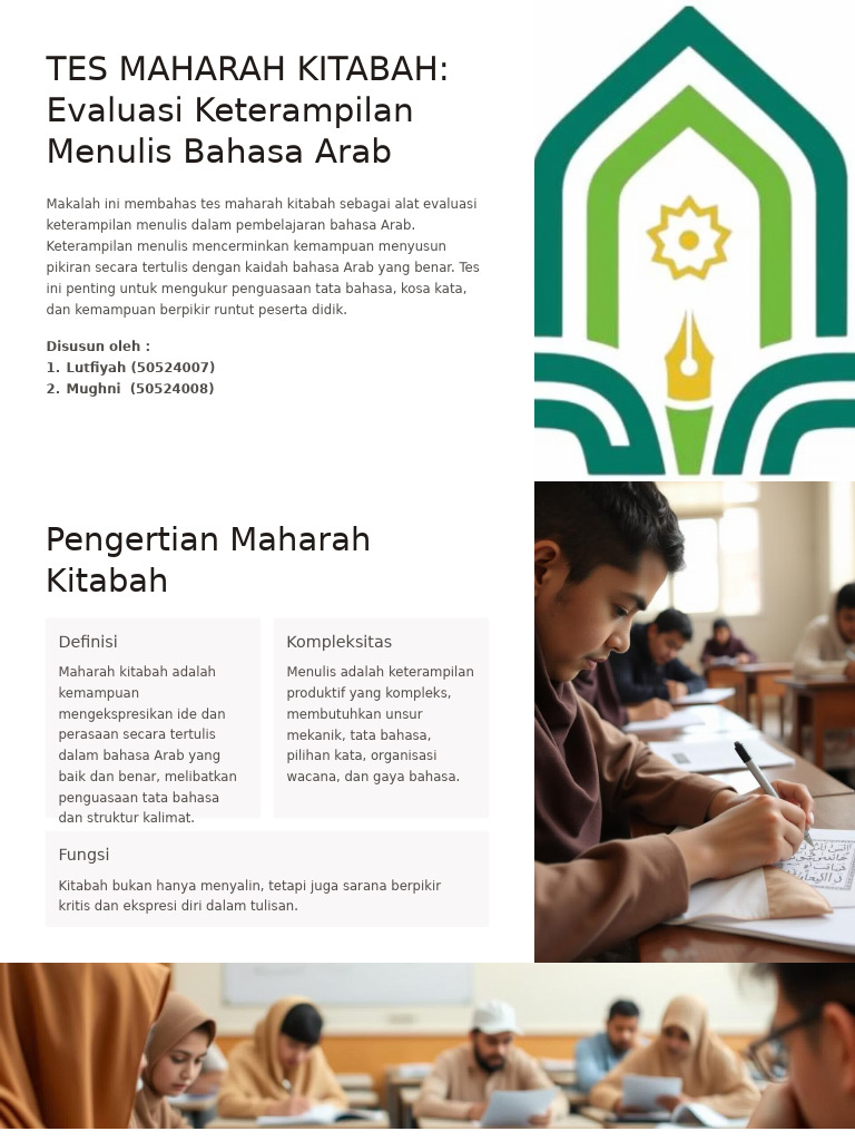 Evaluasi Tes Maharah Kitabah Arab | PDF